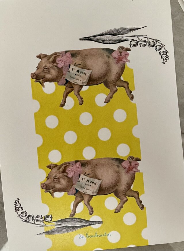 大きめラッピングペーパー ぶたとすずらん 8枚Set | iichi 日々の暮らしを心地よくするハンドメイドやアンティークのマーケットプレイス