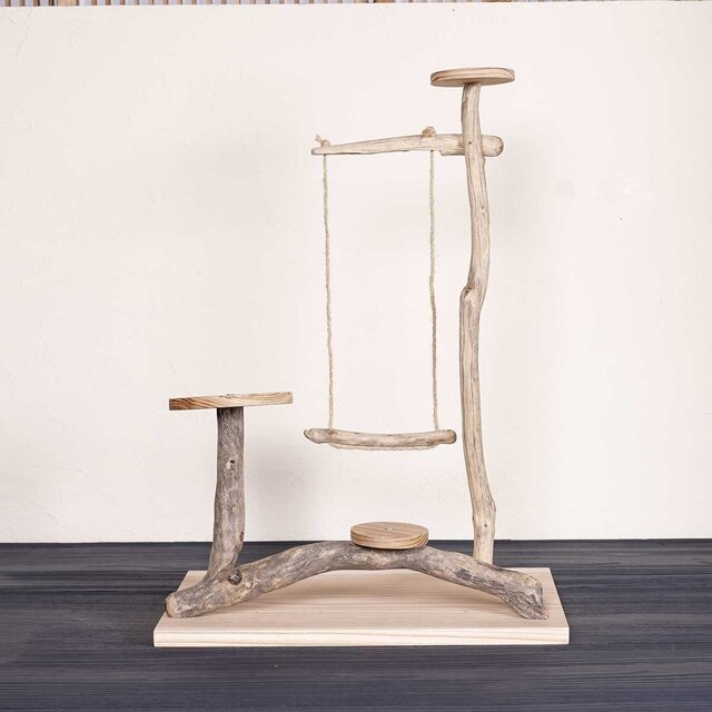 流木の止まり木【バードランドの子守歌】バードスタンド、止まり木、流木、流木アート、飾り棚、130 | iichi 日々の暮らしを心地よくするハンドメイドやアンティークのマーケットプレイス