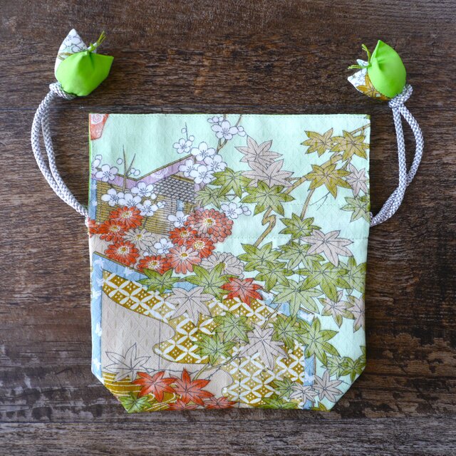 着物 巾着 めでた尽くし 幸せを呼ぶFUGURO | iichi 日々の暮らしを心地よくするハンドメイドやアンティークのマーケットプレイス