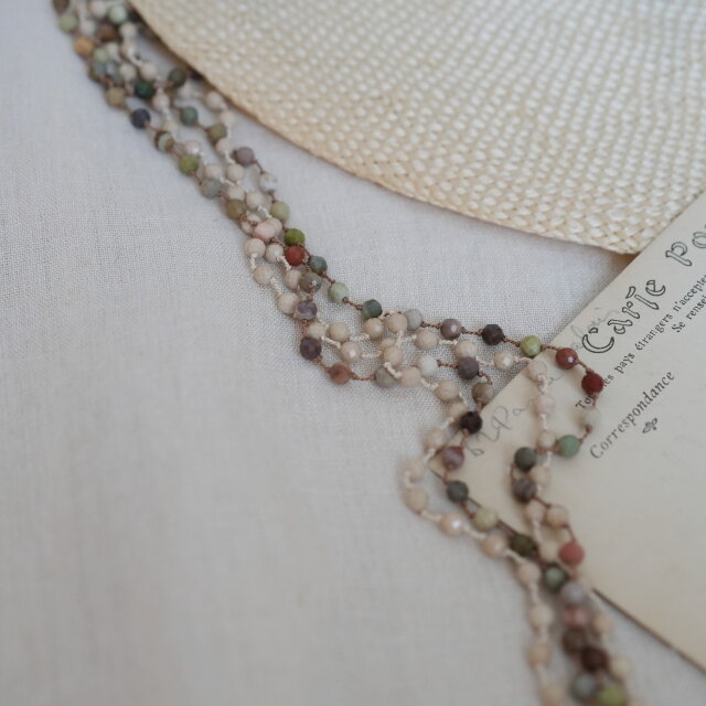 long necklace silk ジャスパー | iichi 日々の暮らしを心地よくするハンドメイドやアンティークのマーケットプレイス