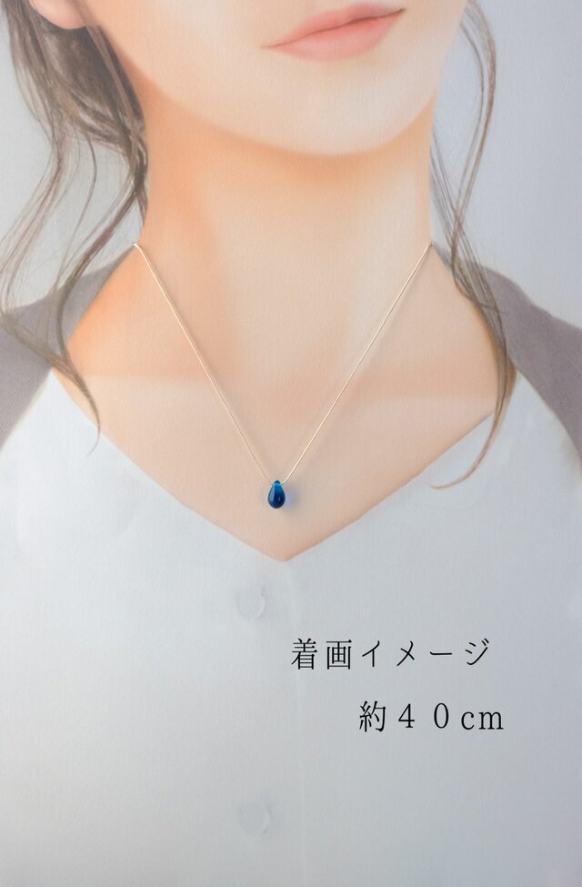 d63【イエロー ブルー】1つぶチェコドロップ 肌にやさしい絹糸のネックレス 糸の色＆長さえらべます | iichi 日々の暮らしを心地よくするハンドメイドやアンティークのマーケットプレイス