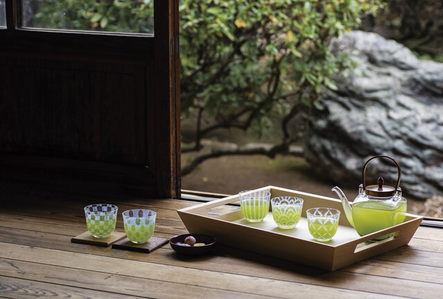 【SALE】廣田硝子 大正浪漫 冷茶 ‐市松‐ | iichi 日々の暮らしを心地よくするハンドメイドやアンティークのマーケットプレイス