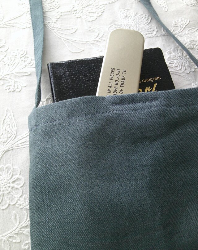 HerringboneLinen×cotton 小さめbag | iichi 日々の暮らしを心地よくするハンドメイドやアンティークのマーケットプレイス