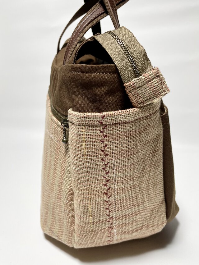 受注制作：手織りバッグ【メリー】たっぷり入るB5サイズ（秋色） | iichi 日々の暮らしを心地よくするハンドメイドやアンティークのマーケットプレイス