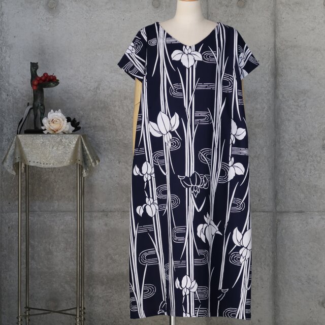 浴衣のワンピース / L〜LL 着物リメイク | iichi 日々の暮らしを心地よくするハンドメイドやアンティークのマーケットプレイス