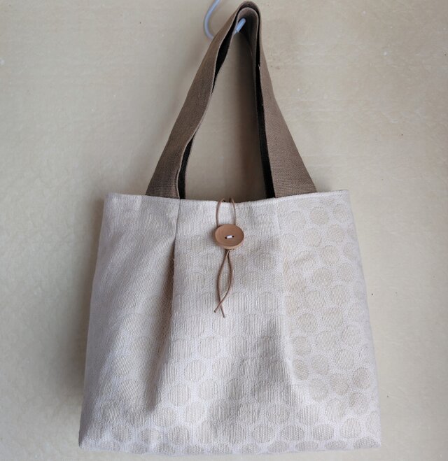 インポート生地*ジャガード*トートバッグ*アイボリー*M | iichi 日々の暮らしを心地よくするハンドメイドやアンティークのマーケットプレイス