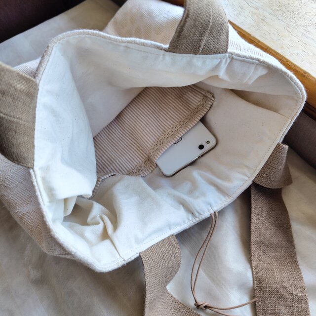 インポート生地*ジャガード*トートバッグ*アイボリー*M | iichi 日々の暮らしを心地よくするハンドメイドやアンティークのマーケットプレイス