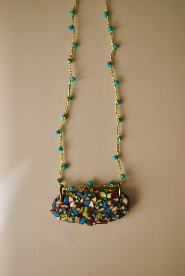 粒つぶビーズのぶつぶつネックレス 02 purple kinari Kimidori blue gold | iichi 日々の暮らしを心地よくするハンドメイドやアンティークのマーケットプレイス