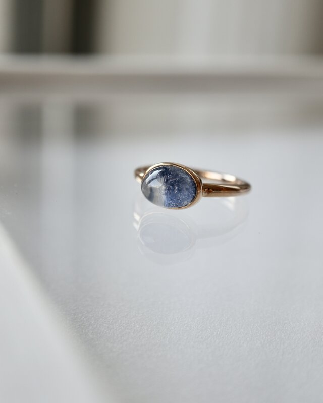 K10[深海庭園dumortierite in quartz]ring | iichi 日々の暮らしを心地よくするハンドメイドやアンティークのマーケットプレイス