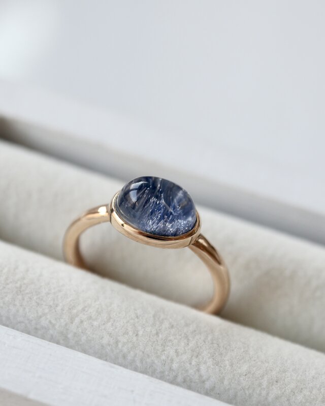 K10[深海庭園dumortierite in quartz]ring | iichi 日々の暮らしを心地よくするハンドメイドやアンティークのマーケットプレイス