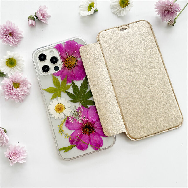 ミモザケース 5色から選択 手帳型スマホケース iPhone17Pro・15Pro・16e・12 iPhoneケース | iichi 日々の暮らしを心地よくするハンドメイドやアンティークの ...