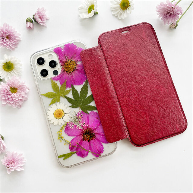 ミモザケース 5色から選択 手帳型スマホケース iPhone17Pro・15Pro・16e・12 iPhoneケース | iichi 日々の暮らしを心地よくするハンドメイドやアンティークの ...