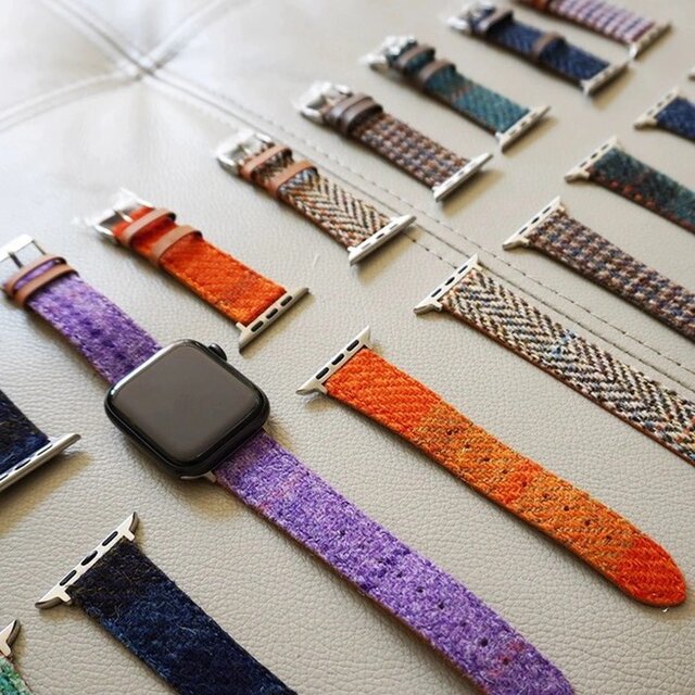 アップルウォッチバンド Apple Watch バンド オリジナルデザイン 英国製です 手縫い 本革 天然草木染め | iichi 日々の暮らしを心地よくするハンドメイドやアンティークの ...