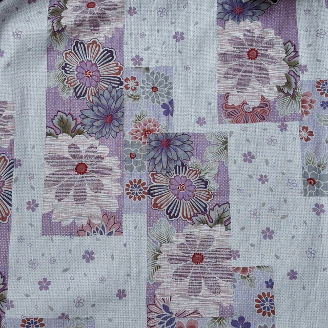 【和柄】はんなりシックなティアードスカート：85cm丈（秋菊：ラベンダー） | iichi 日々の暮らしを心地よくするハンドメイドやアンティークのマーケットプレイス