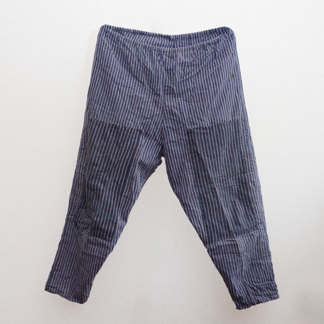 もんぺ パンツ 古布 木綿 野良着 昭和中期 ダブルニー ハンドメイド・リメイク素材に ジャパンヴィンテージ | iichi 日々の暮らしを心地よくするハンドメイドやアンティークのマーケットプレイス