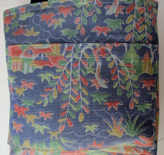 9398 花柄の着物で作った手提げ袋 ＃送料無料 | iichi 日々の暮らしを心地よくするハンドメイドやアンティークのマーケットプレイス