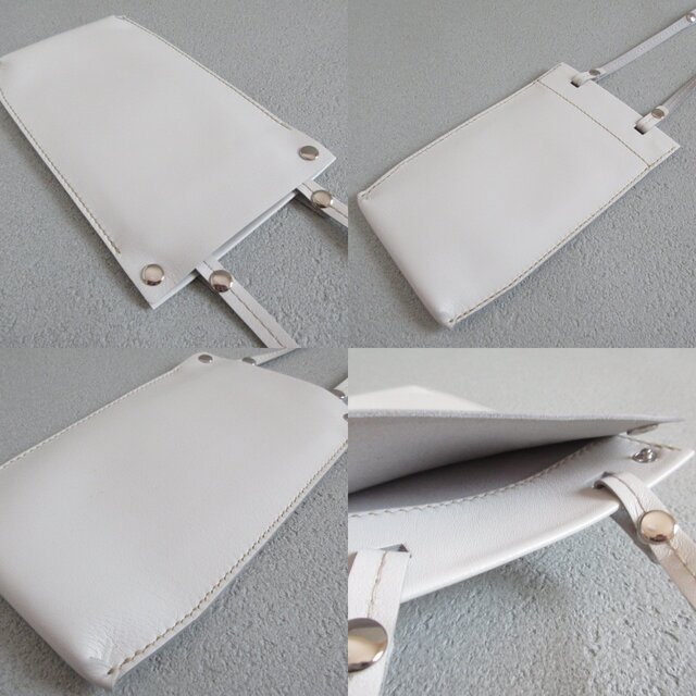 SALE開始～ よくばり3way♪《牛革》スマホショルダーポーチ・フラットタイプ・063 | iichi 日々の暮らしを心地よくするハンドメイドやアンティークのマーケットプレイス