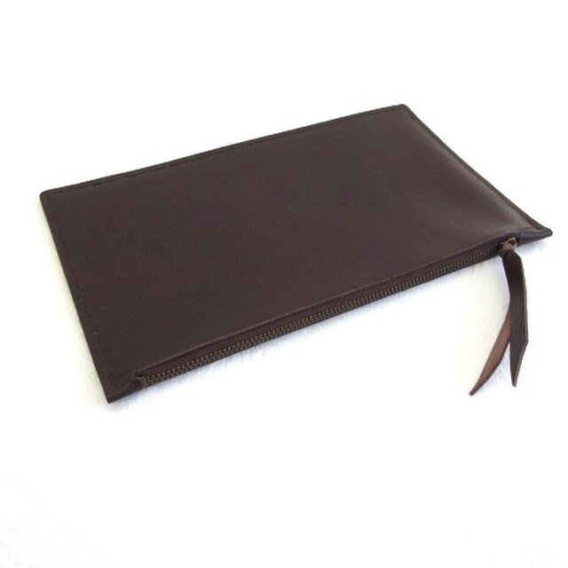 SALE開始～ A6対応・フラットマルチケース《ゴートスキン》ダークブラウン・0293 | iichi 日々の暮らしを心地よくするハンドメイドやアンティークのマーケットプレイス