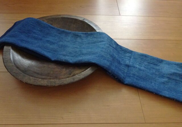 秋の藍染木綿スヌード | iichi 日々の暮らしを心地よくするハンドメイドやアンティークのマーケットプレイス