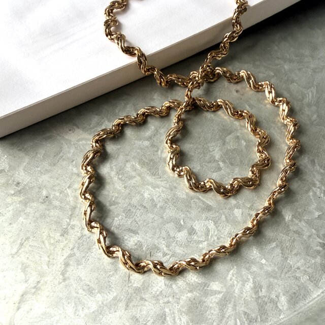 N297-ヴィンテージネックレス U.S.A. 1980s Screw & Screw Chain | iichi 日々の暮らしを心地よくするハンドメイドやアンティークのマーケットプレイス