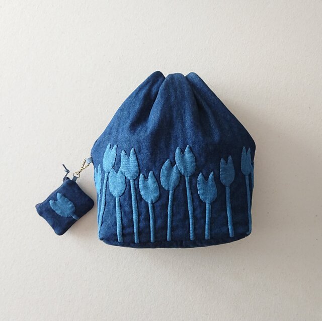 denim tulip fukuro | iichi 日々の暮らしを心地よくするハンドメイドやアンティークのマーケットプレイス