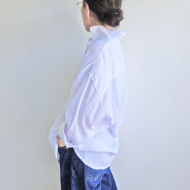 ガーゼオーバーシルエットシャツ（ブラック） | iichi 日々の暮らしを心地よくするハンドメイドやアンティークのマーケットプレイス