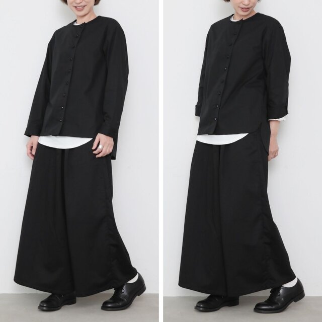 kurumi shirts / black | iichi 日々の暮らしを心地よくするハンドメイドやアンティークのマーケットプレイス