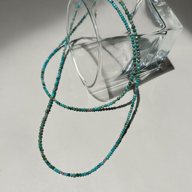 ターコイズ ロングネックレス SV925+カレンシルバー 長さ変更可能 / 3way 2連＆ブレスレット | iichi 日々の暮らしを心地よくするハンドメイドやアンティークのマーケットプレイス