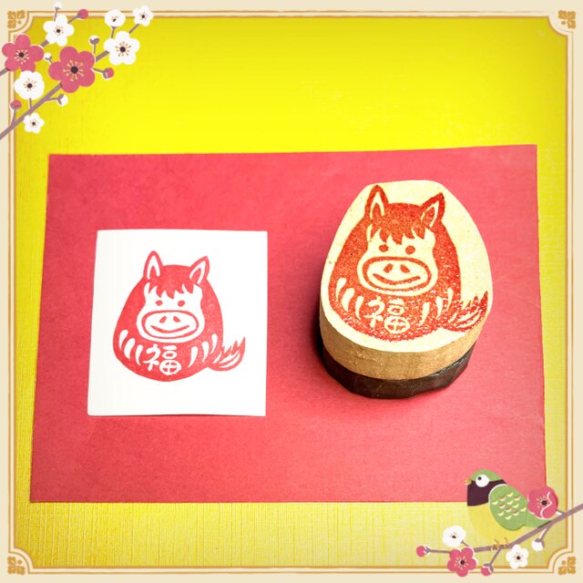 ⌘2026干支はんこ〓【午ダルマ】3×3cm | iichi 日々の暮らしを心地よくするハンドメイドやアンティークのマーケットプレイス