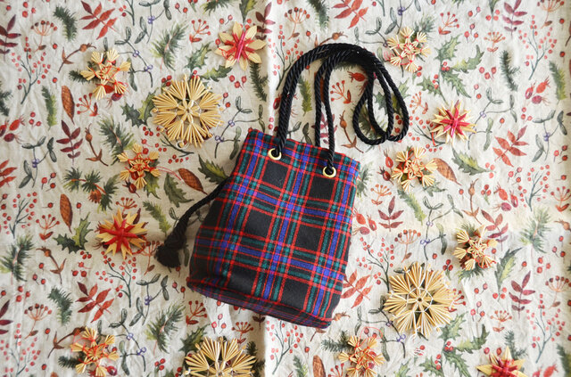 数量限定! ウールタータンチェック 2way ポシェットマリンバッグ ミニショルダー ネオン クリスマスギフト・ご褒美 | iichi 日々の暮らしを心地よくするハンドメイドやアンティークの ...