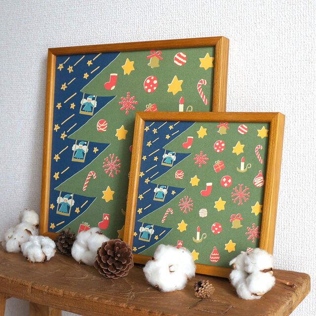 クリスマスの夜」30cm角ポスター | iichi 日々の暮らしを心地よくするハンドメイドやアンティークのマーケットプレイス