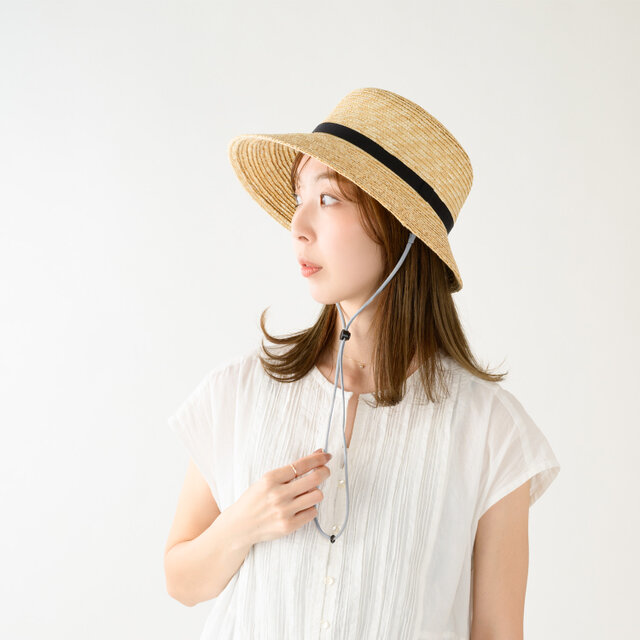 フック付き・帽子ストラップ アイスグレー [HS-001-IGY] | iichi 日々の暮らしを心地よくするハンドメイドやアンティークのマーケットプレイス