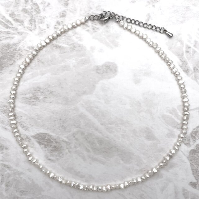 3mm バロック本真珠チョーカーネックレス 淡水パール 極小粒 35cm 38cm 40cm 入学卒業卒園 tp0013 結婚式 | iichi 日々の暮らしを心地よくするハンドメイドや ...