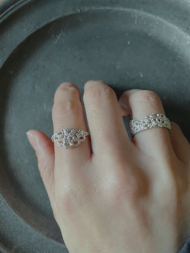 Y様※手編みレースのシルバーリング／b3号 | iichi 日々の暮らしを心地よくするハンドメイドやアンティークのマーケットプレイス