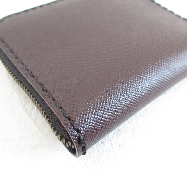 SALE開始～ new type♪《牛革》L字ファスナー・コインケース・マイクロシュリンク・ダークブラウン・0507 | iichi 日々の暮らしを心地よくするハンドメイドやアンティークの ...