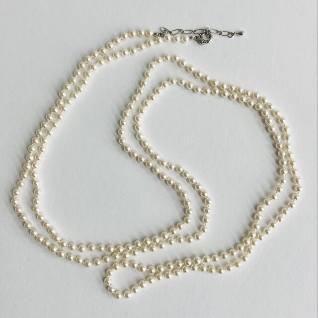 ガラスベビーパール3Wayオールノットロングネックレス/4mm約120cm/Lt.クリーム/R/made in japan | iichi 日々の暮らしを心地よくするハンドメイドやアンティーク ...