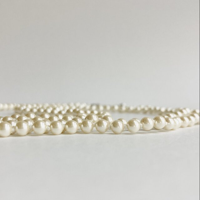 ガラスベビーパール3Wayオールノットロングネックレス/4mm約120cm/Lt.クリーム/R/made in japan | iichi 日々の暮らしを心地よくするハンドメイドやアンティーク ...