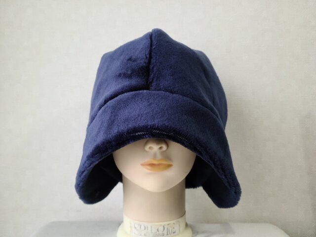 魅せる帽子☆【受注製作】モコモコ♪起毛ベロアのあったかクロッシュ～ネイビー | iichi 日々の暮らしを心地よくするハンドメイドやアンティークのマーケットプレイス