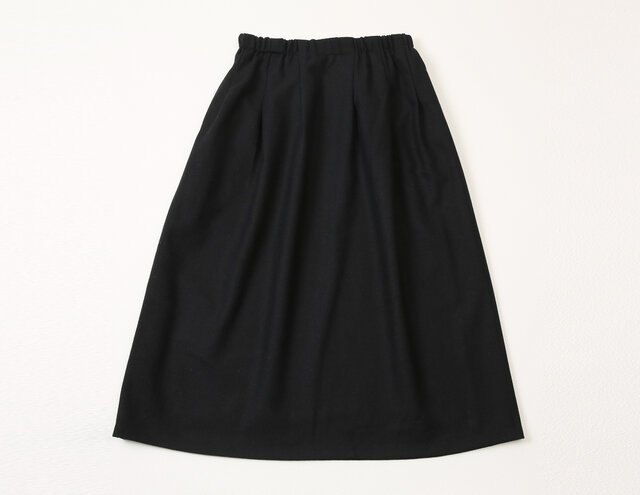 #528タックギャザースカート(ウールエターミン黒) | iichi 日々の暮らしを心地よくするハンドメイドやアンティークのマーケットプレイス