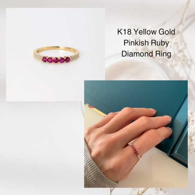 K18 Berry Ruby Ring | iichi 日々の暮らしを心地よくするハンドメイドやアンティークのマーケットプレイス