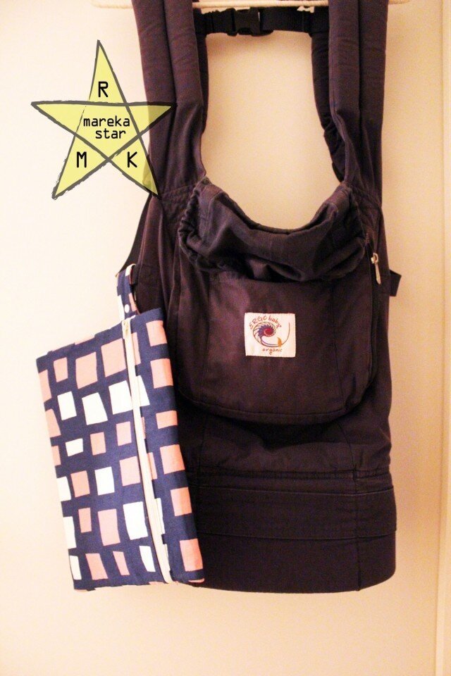 【売約済U様】№285 おむつポーチ☆ネイビー四角柄 | iichi 日々の暮らしを心地よくするハンドメイドやアンティークのマーケットプレイス