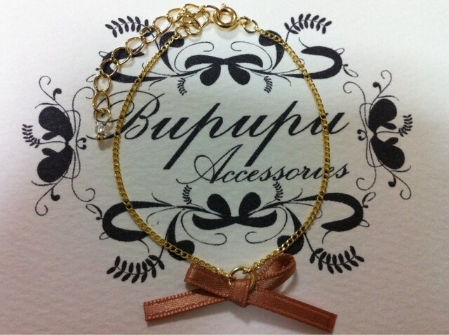 Bracelet：Ribbon（gold brown） | iichi 日々の暮らしを心地よくするハンドメイドやアンティークのマーケットプレイス