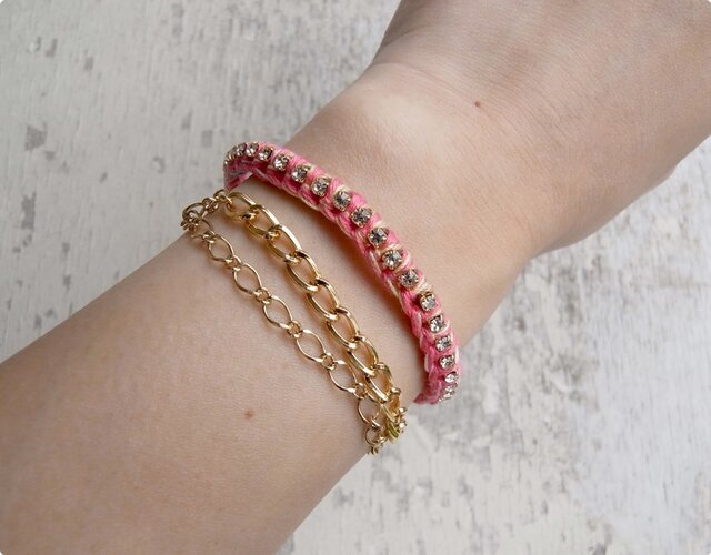 ラインストーンブレス -照り- | iichi ハンドメイド・アンティーク・食品・ギフト・手作り