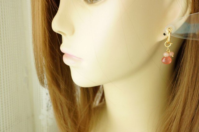 【Y様専用】インカローズPムンチャーム仕様イヤリング K14GF | iichi 日々の暮らしを心地よくするハンドメイドやアンティークのマーケットプレイス