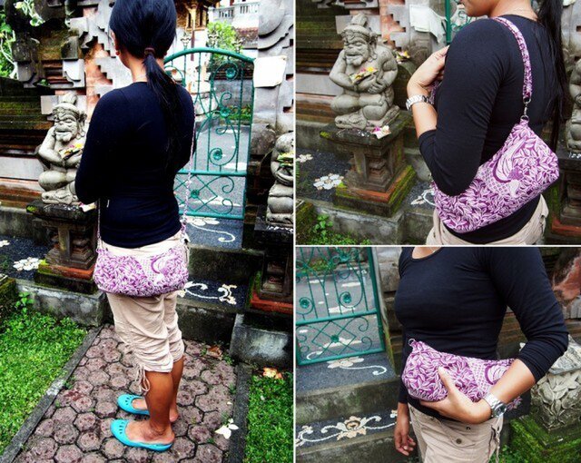 3WAYお散歩ポシェット フラワー（ダークブラウン） | iichi 日々の暮らしを心地よくするハンドメイドやアンティークのマーケットプレイス