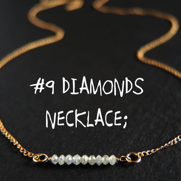 宝石質 ダイヤモンド ボタンカット 14K..GF ネックレス | iichi ハンドメイド・クラフト作品・手仕事品の通販