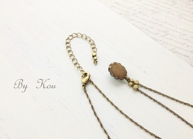 Green opal シンプルヴィンテージ・ネックレス。 | iichi 日々の暮らしを心地よくするハンドメイドやアンティークのマーケットプレイス