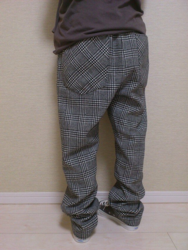 ウールのゆるPT72(黒白グレンチェック)053 | iichi 日々の暮らしを心地よくするハンドメイドやアンティークのマーケットプレイス