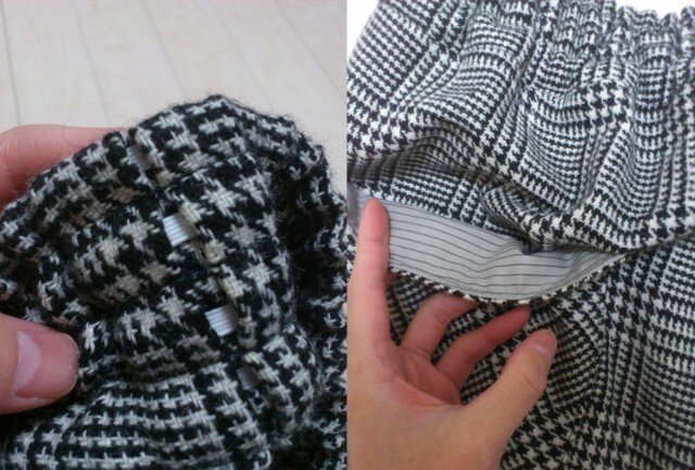 ウールのゆるPT72(黒白グレンチェック)053 | iichi 日々の暮らしを心地よくするハンドメイドやアンティークのマーケットプレイス