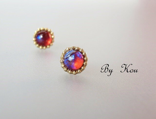 ＊petit＊ヴィンテージ・ピアス。～cherry～ | iichi 日々の暮らしを心地よくするハンドメイドやアンティークのマーケットプレイス